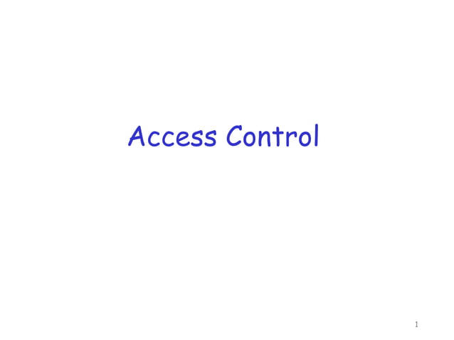 Access Control authentication and authorization .pptx