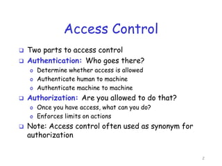 Access Control authentication and authorization .pptx