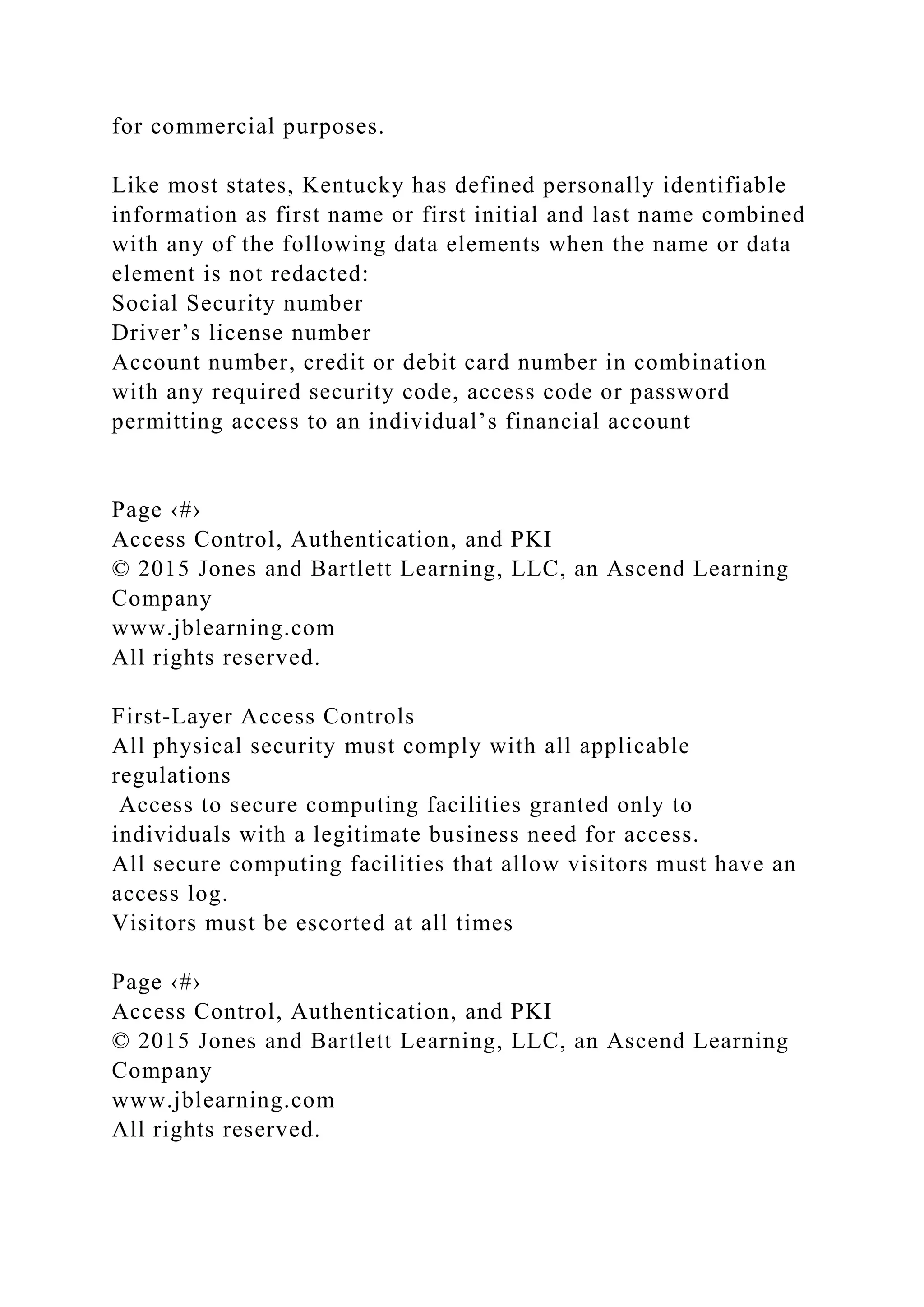 Access Control, Authentication, and Public Key Infrastructure.docx | Crime & Harmful Acts to ...