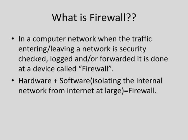 Access Control Firewall | PPT
