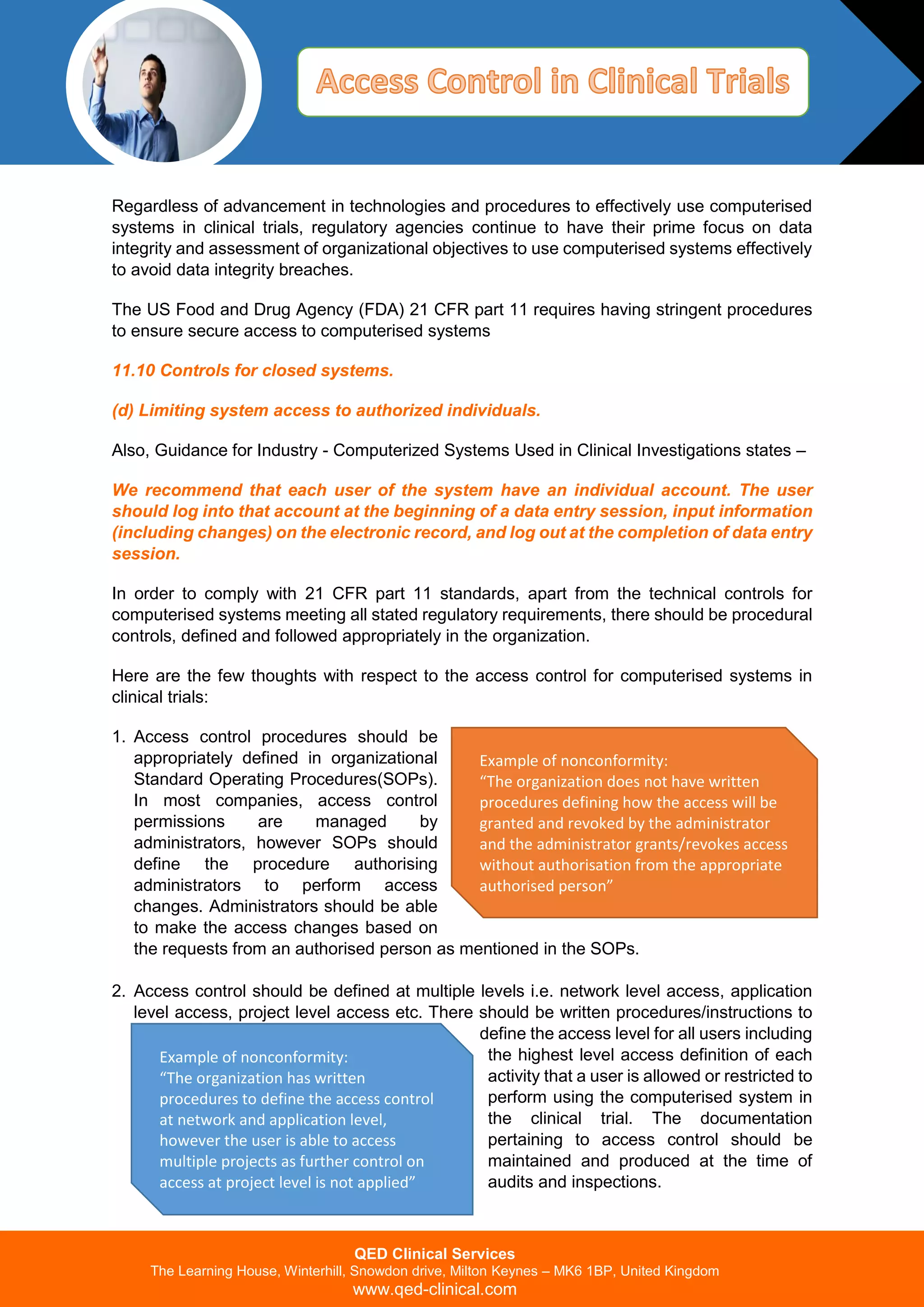 Access control in Clinical Trials | PDF