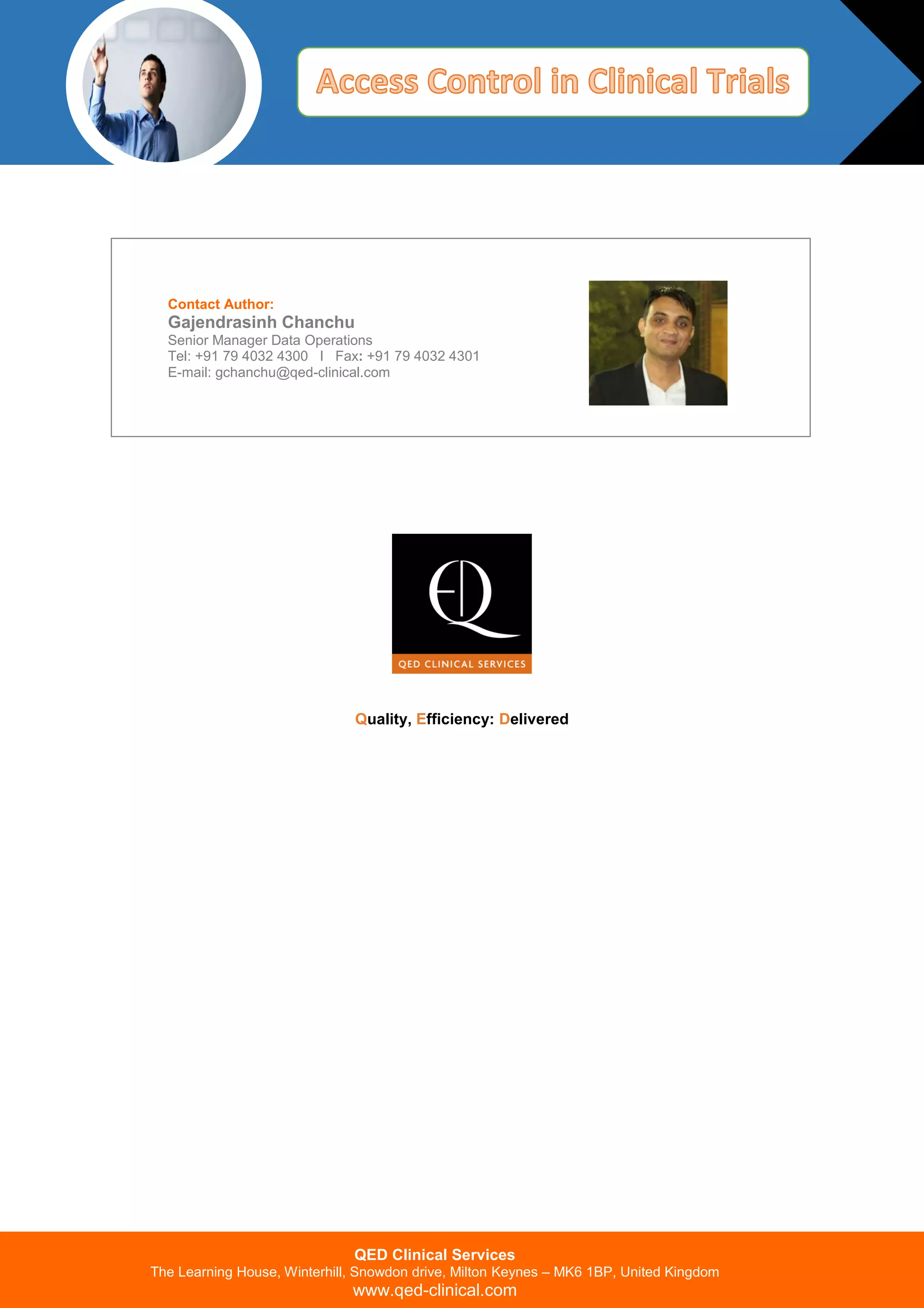 Access control in Clinical Trials | PDF