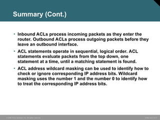 Access control list configuration in cisco routers.ppt