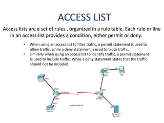 Access control list [1] | PPTX | Computer Networking | Computing