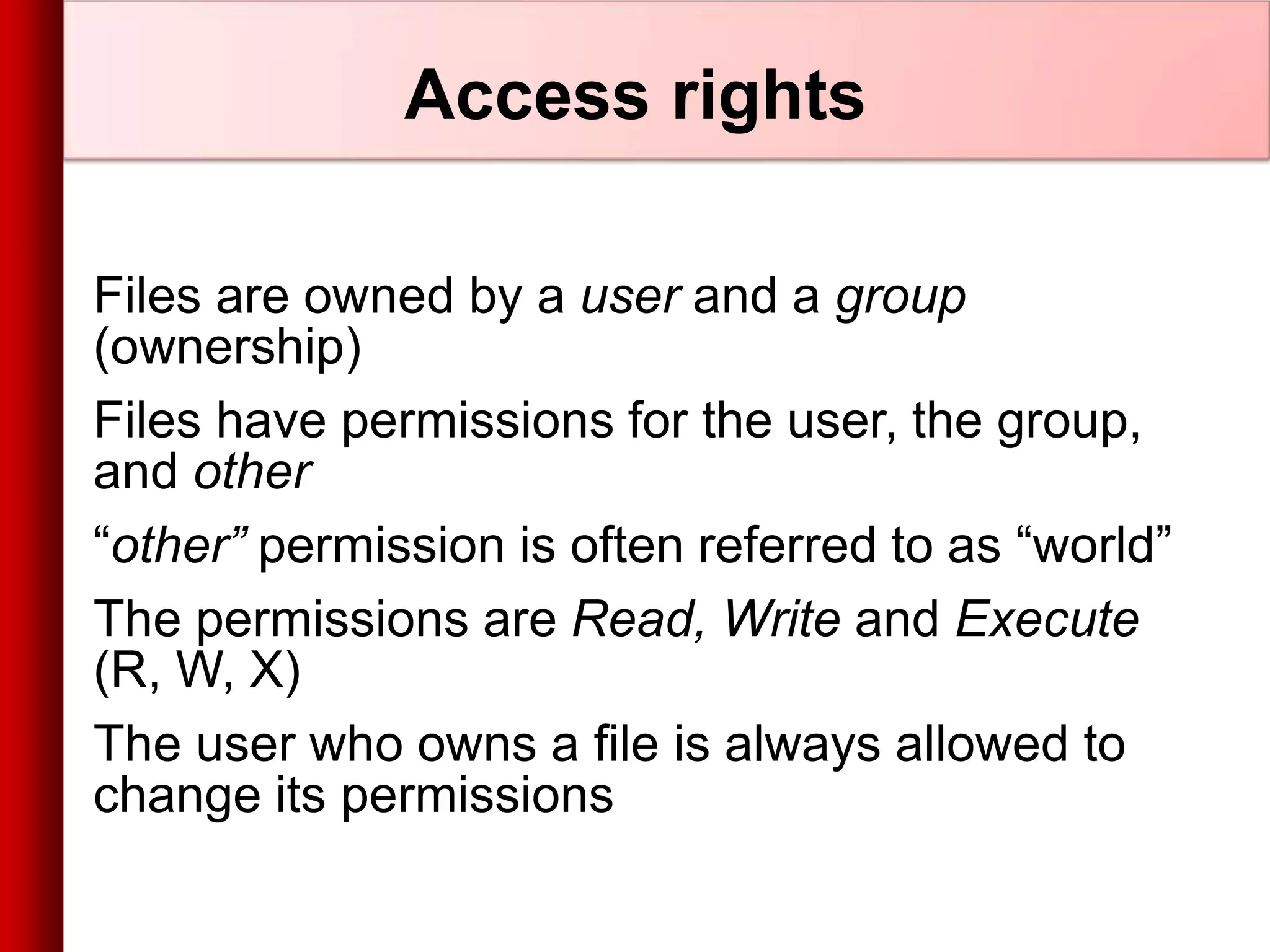 Access control list acl - permissions in linux | PPT