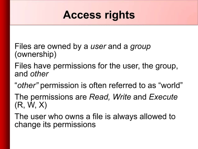 Access Control List Acl Permissions In Linux Ppt