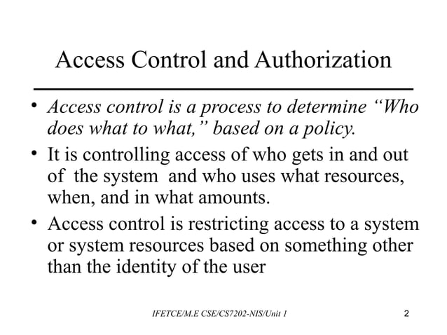 Access control matrix | PPT