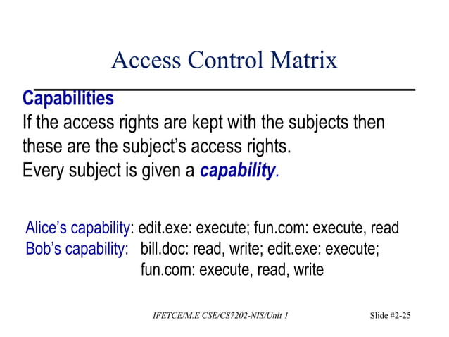 Access control matrix | PPT