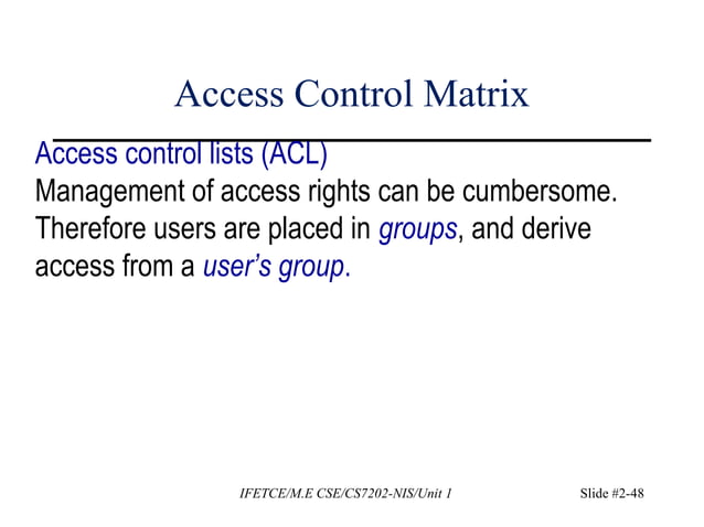 Access control matrix | PPT