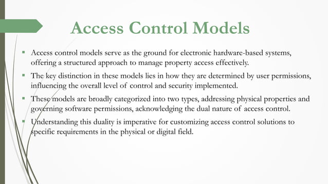 Access Control Methods presentation.pptx | Operating Systems | Computer Software and Applications