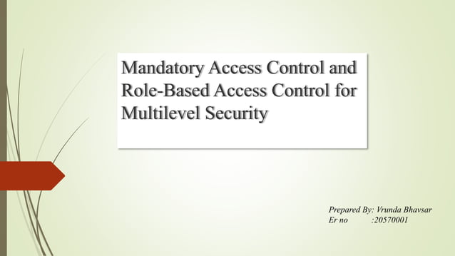 multilevel security Database | PPTX