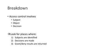 Access Control Patterns in Android Open Source Project | PPT
