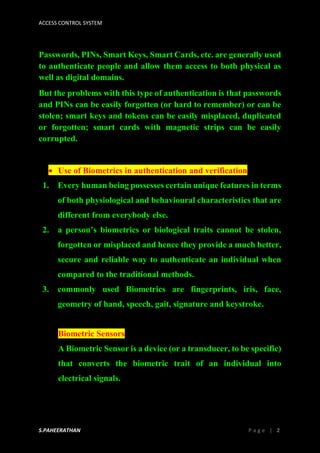 Access control system | PDF