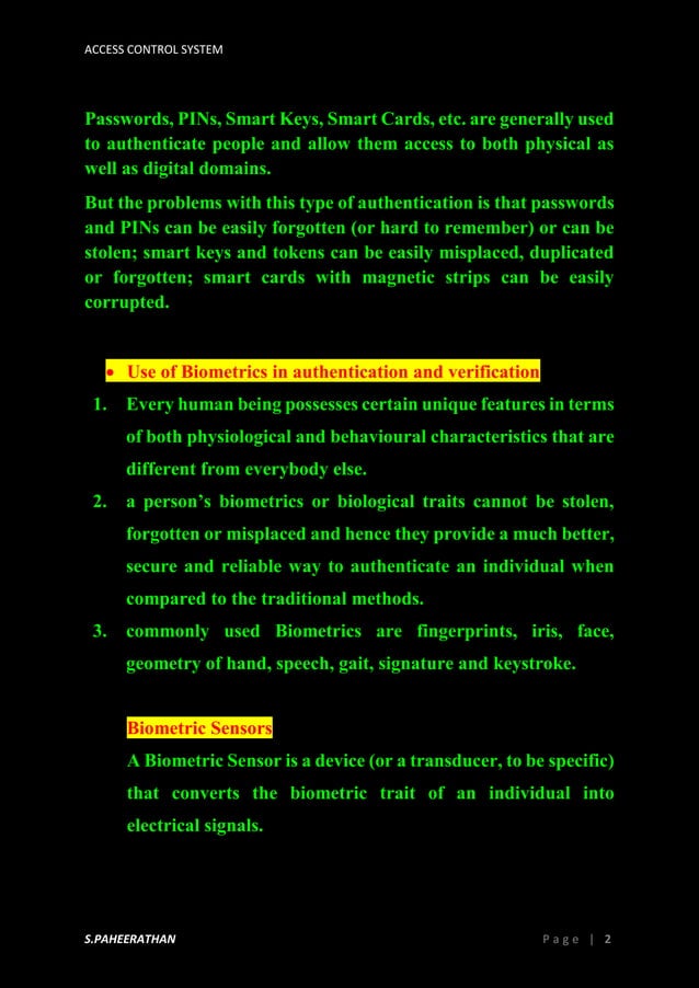 Access control system | PDF