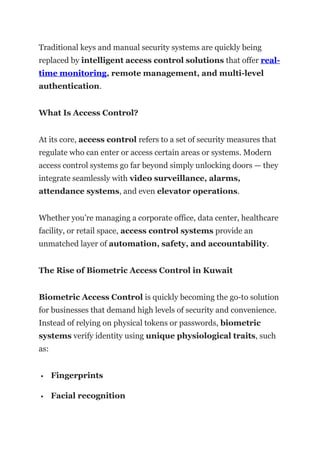 Access Control System in Kuwait.docx