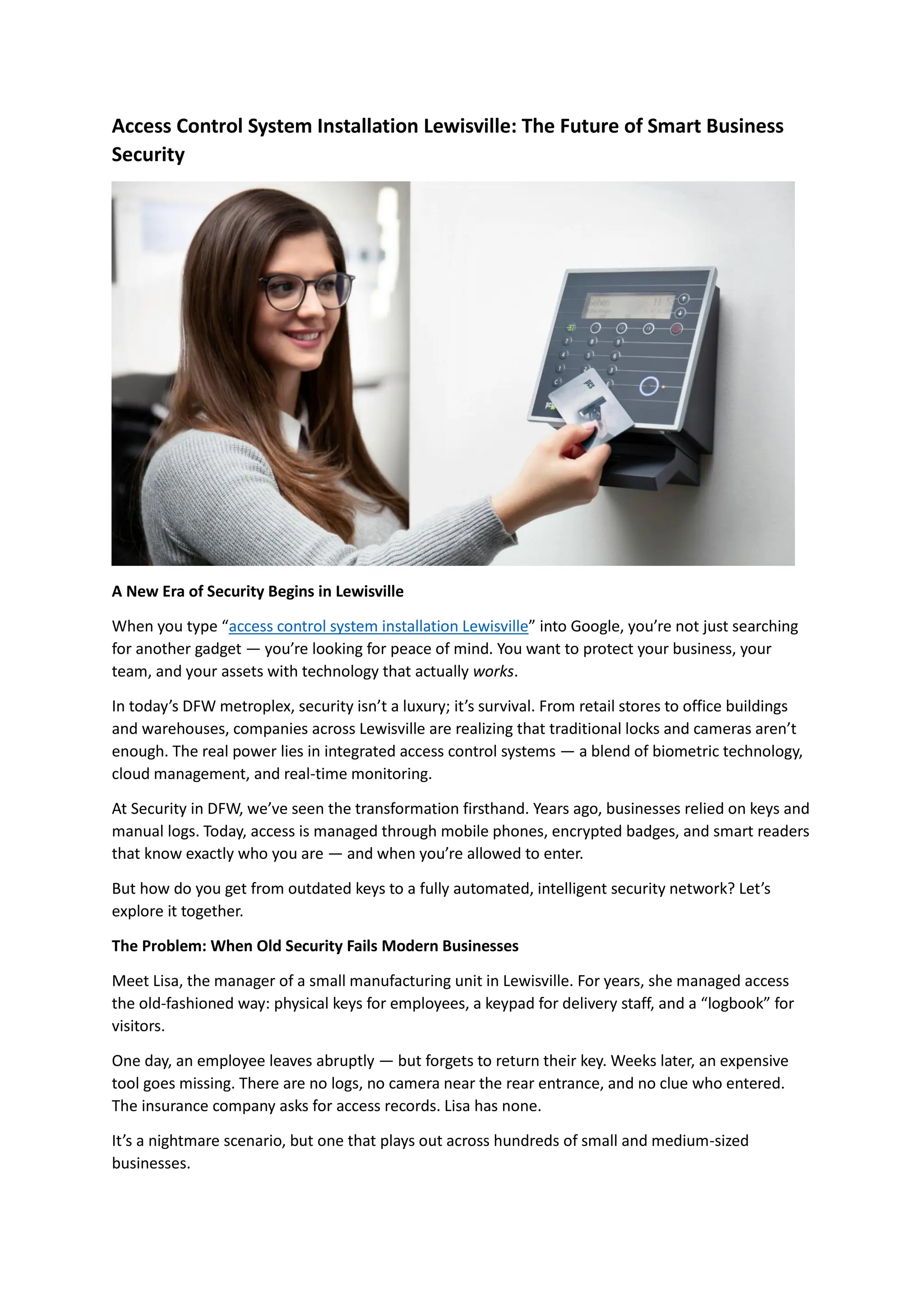 Access Control System Installation Lewisville The Future of Smart ...