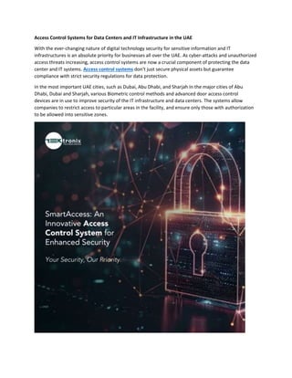 Access Control Systems for Data Centers and IT Infrastructure in the ...
