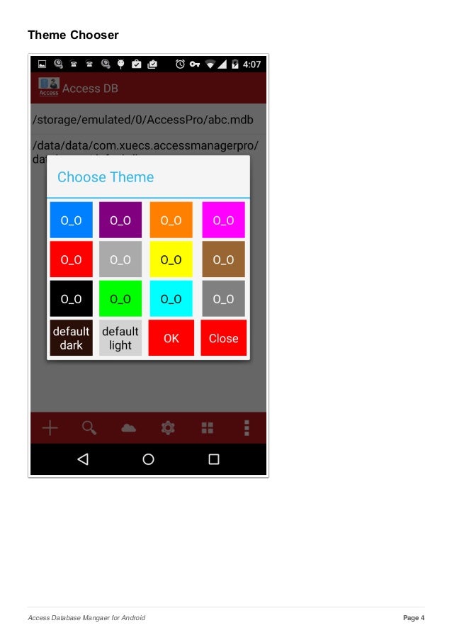 Access database mangaer for android