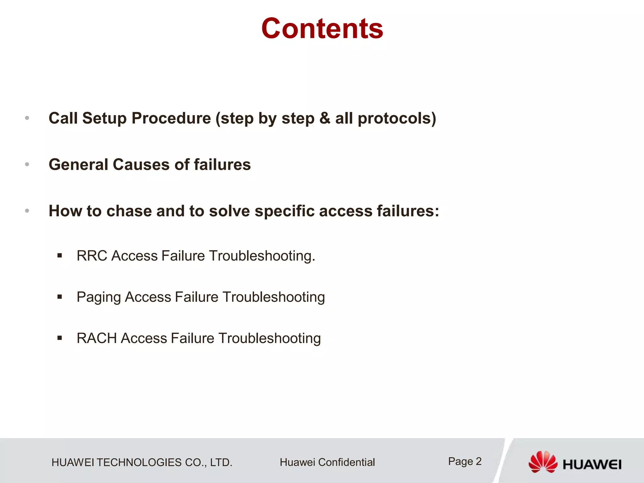 Huawei - Access failures troubleshooting work shop | PDF