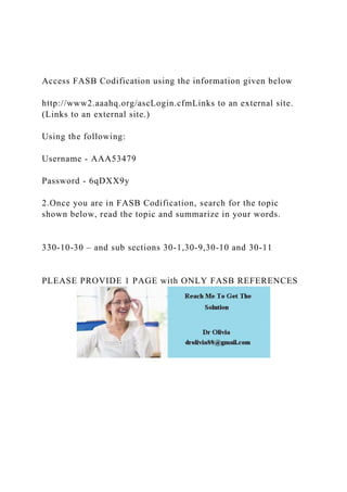 Access FASB Codification using the information given belowht.docx