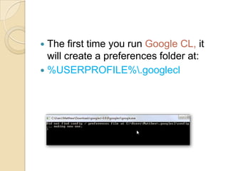 Access google command list from the command line | PPT