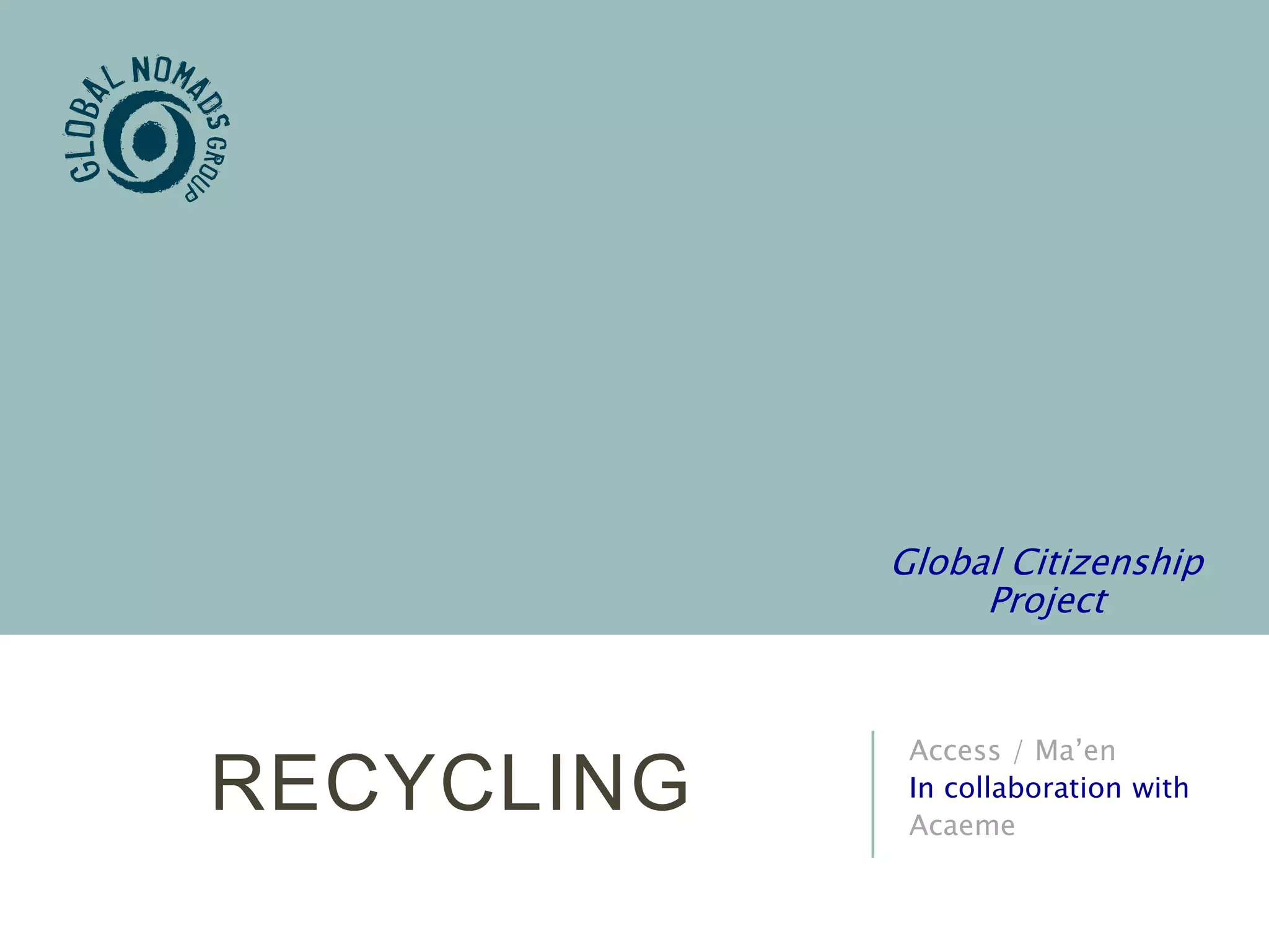 Recycling - Amideast Jordan 2016 Ma’an | PPT