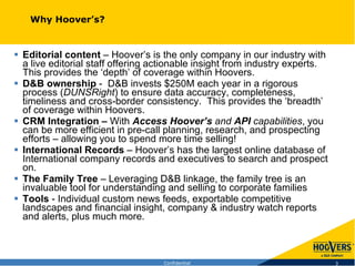 Hoover's and Microsoft Dynamics CRM | PPT | Business | Business and Finance