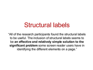 Accessibility and the importance of user testing | PPT