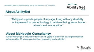 HE Update and Accessibility Maturity Model for Higher and Further ...