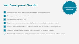 Accessibility Quick Start Checklist | PPT