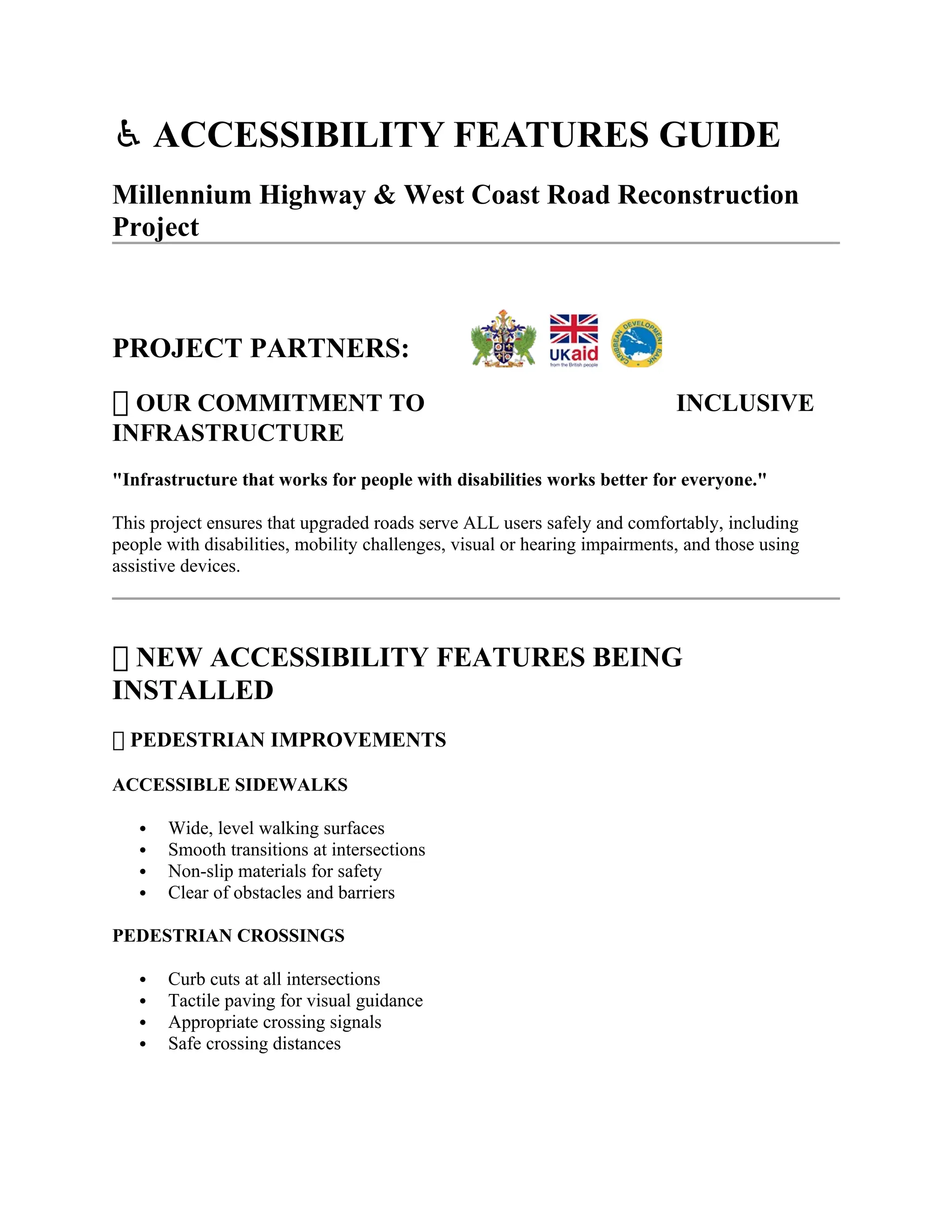 ACCESSIBILITY FEATURES GUIDE - MHWCRRP St. Lucia | PDF