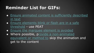 Accessibility for Animated Gifs | PPTX