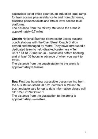 Accessibility information - First Direct Arena | PDF