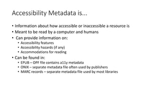 Accessibility in PrimoVE: Leveraging Discovery Layers to Connect Students with Accessible ...