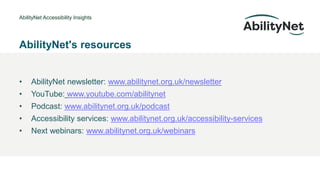 Accessibility Insights with UK Government (CDDO) | PPT