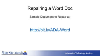 Accessibility in Word: A foundation for web content | PPTX