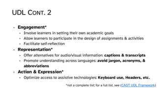 Accessibility & Universal Design for Learning in Online Teaching | PPT
