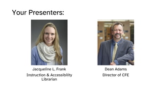 Accessibility & Universal Design for Learning in Online Teaching | PPT