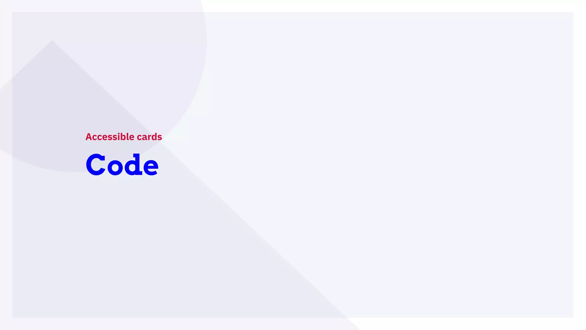 Accessible cards A11yTO 2020