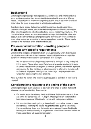 How to Organise Inclusive and Accessible Events | PDF | Special Needs ...
