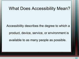Accessible assessments | PPT | Special Education | Education