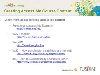 Creating Accessible Course Content | PPTX | Web Design and HTML | Internet