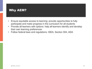 Accessible Educational Materials as a Foundation for UDL | PPTX