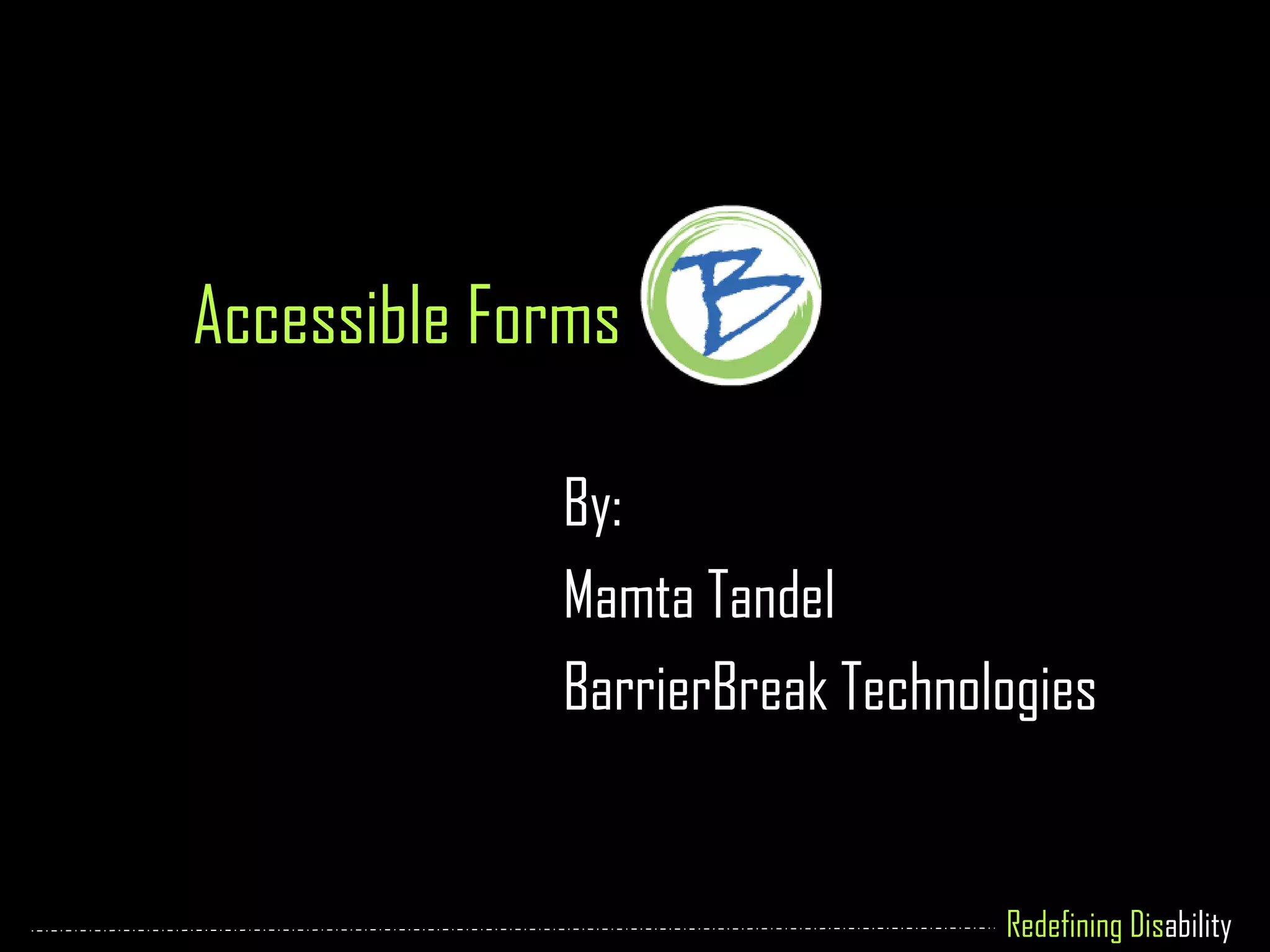 Accessible forms | PPT