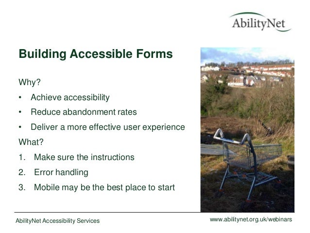 Building Accessible Forms: Abilitynet Accessibility Webinar 26 Feb 20…