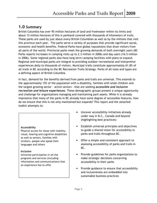 Canada: Accessible Parks Final Report | PDF