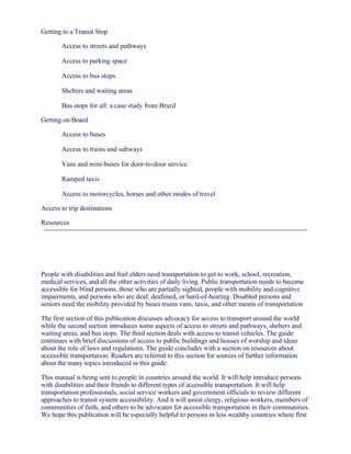 Accessible Public Transportation Handbook | PDF