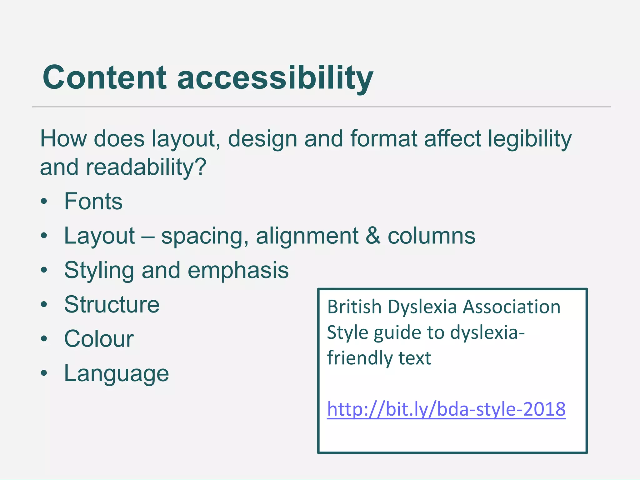 Accessible written content hci city 180619 | PPT