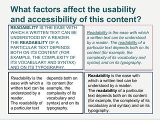 Accessible written content hci city 180619 | PPT