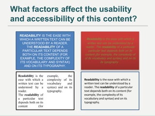 Accessible written content hci city 180619 | PPT